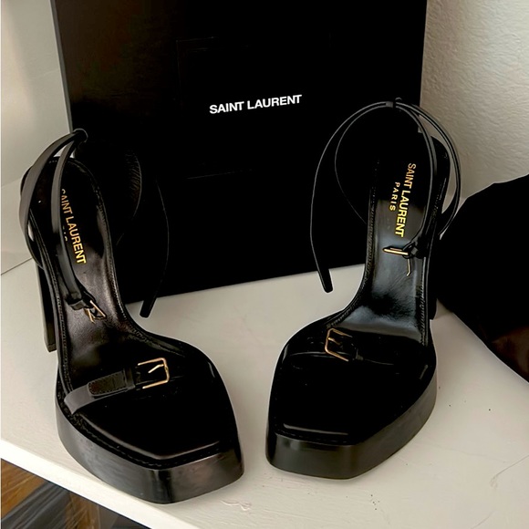 Saint Laurent | Shoes | Ysl Platz Leather Platform Sandals | Poshmark